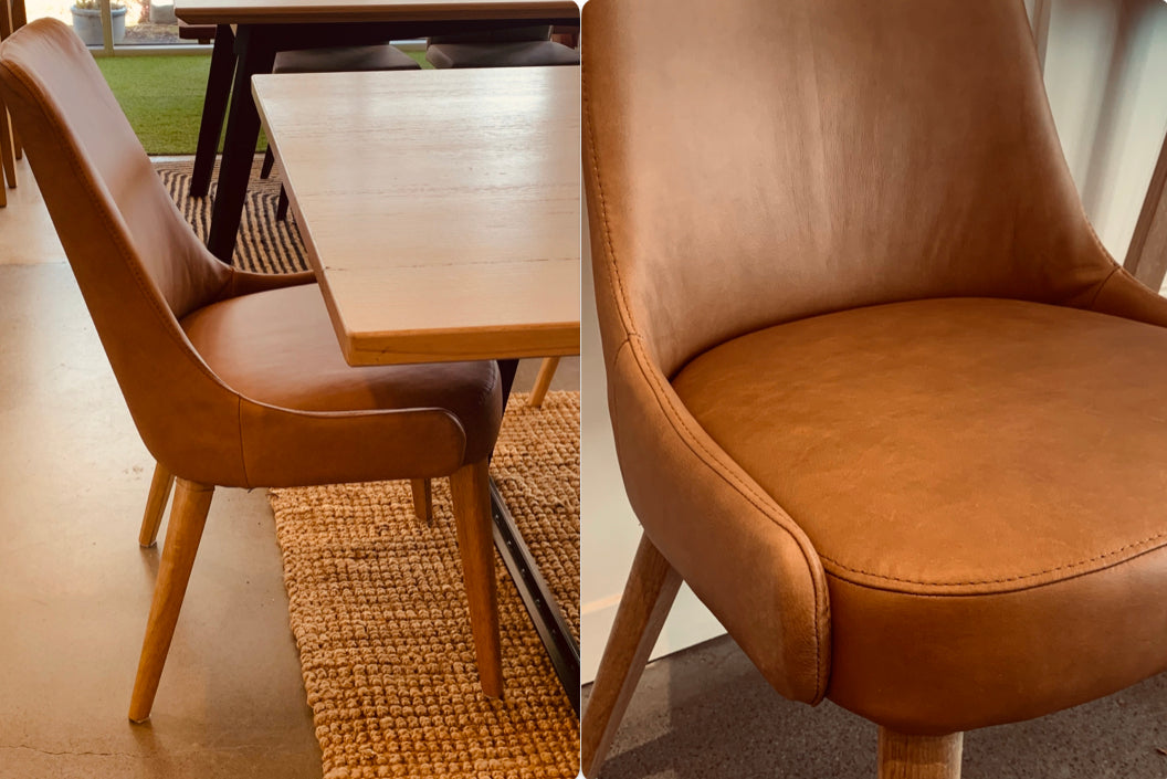 Tan Leather Dining Chairs | OZTABLES